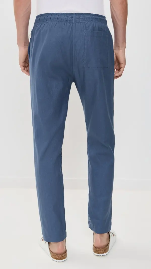 Onia Stretch Linen Pull-on Pants - Vintage Indigo