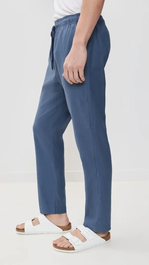 Onia Stretch Linen Pull-on Pants - Vintage Indigo