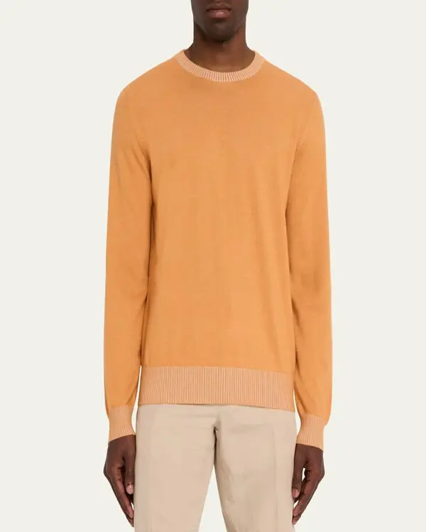 Fioroni Cotton And Cashmere Duvet Vanise Crewneck Sweater