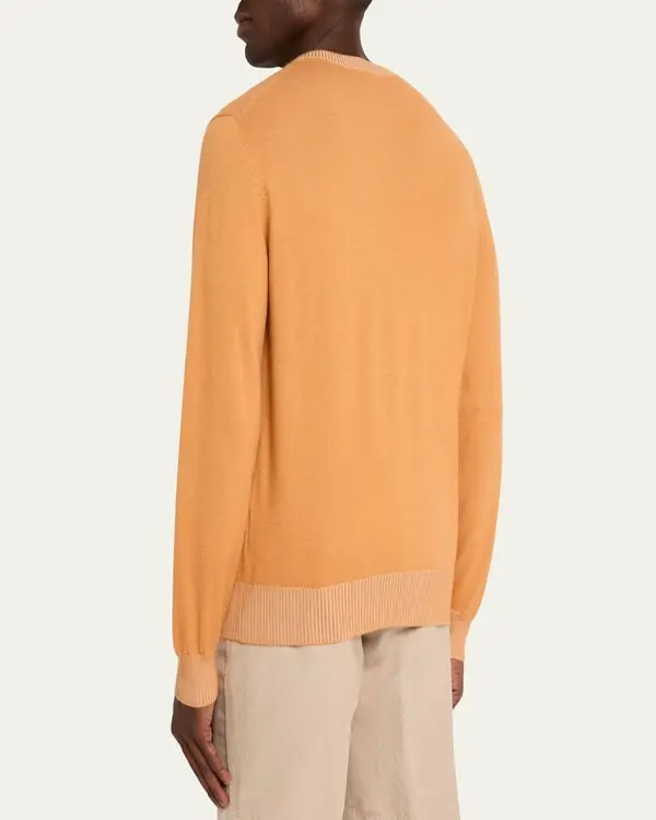 Fioroni Cotton And Cashmere Duvet Vanise Crewneck Sweater