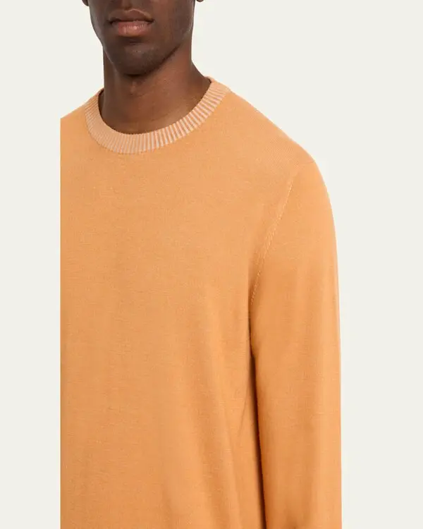 Fioroni Cotton And Cashmere Duvet Vanise Crewneck Sweater