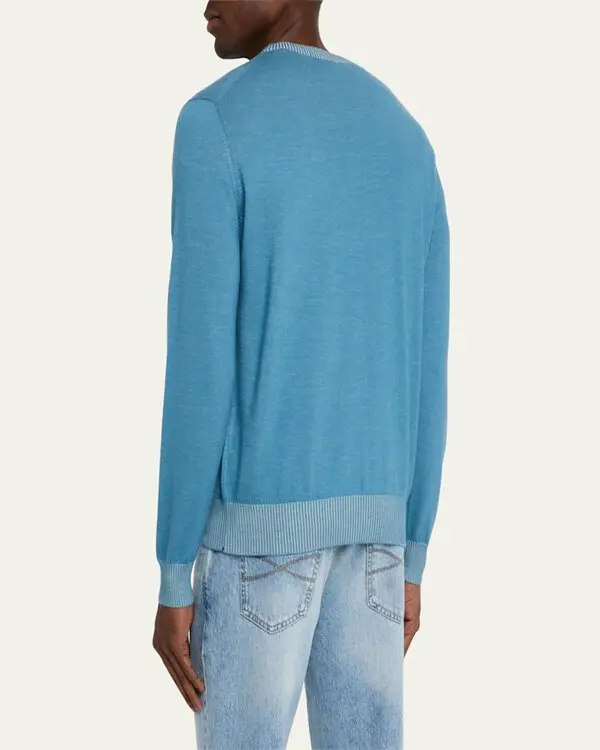 Fioroni Cotton And Cashmere Duvet Vanise Crewneck Sweater
