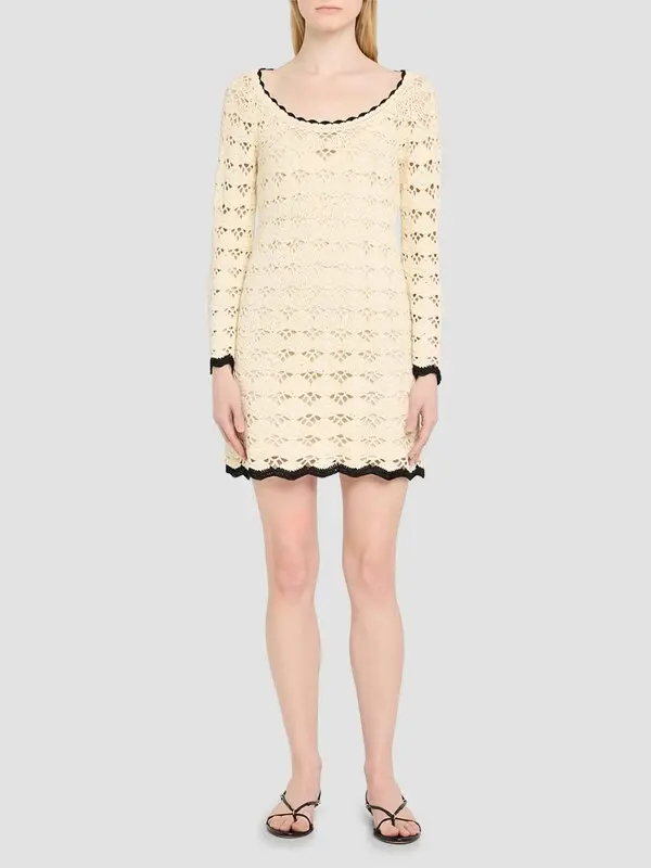 Zimmermann Rhiannon Crochet Minidress - White Black