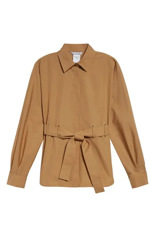 Max Mara Juglas Belted Button-up Shirt - Caramel