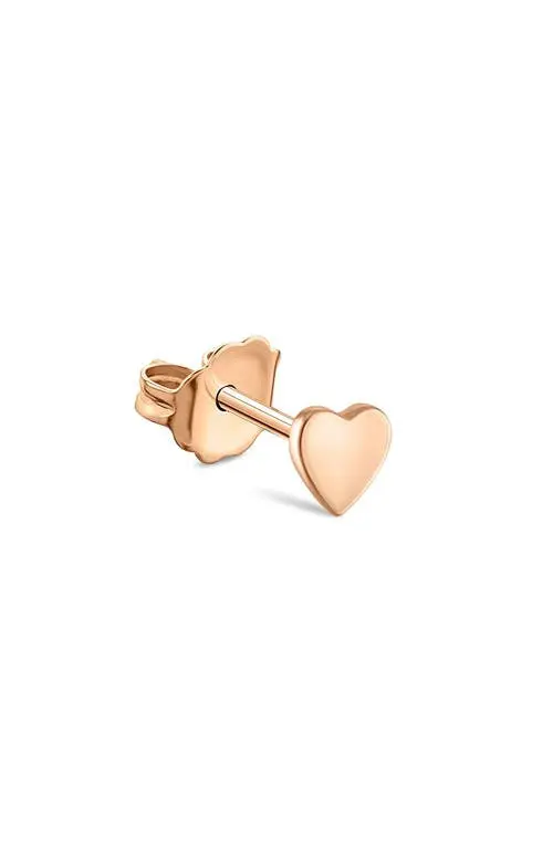 MARIA TASH Heart Stud Earring - 14k Rose Gold