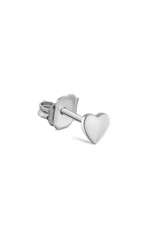 MARIA TASH Heart Stud Earring - 14k White Gold