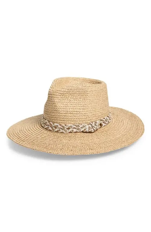 Lele Sadoughi Straw Hat With Braided Rope Band - Natural