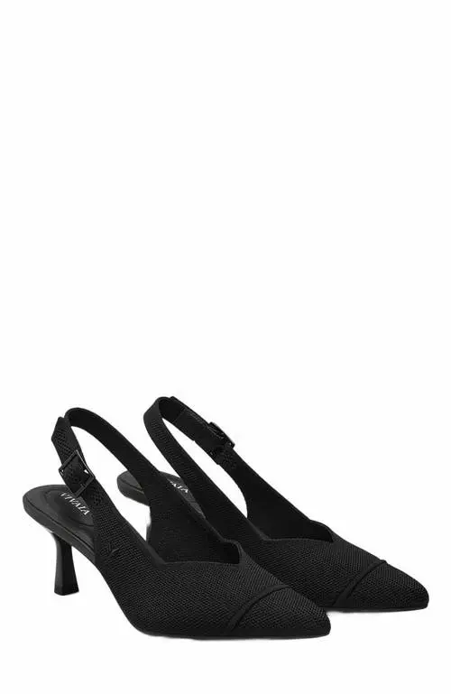 Vivaia Pointed-toe Slingback Sandals - Black