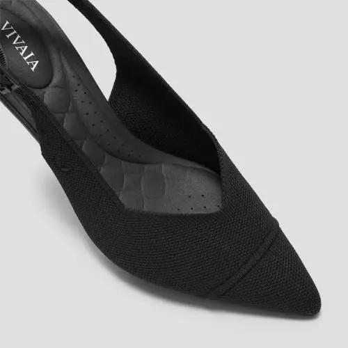 Vivaia Pointed-toe Slingback Sandals - Black