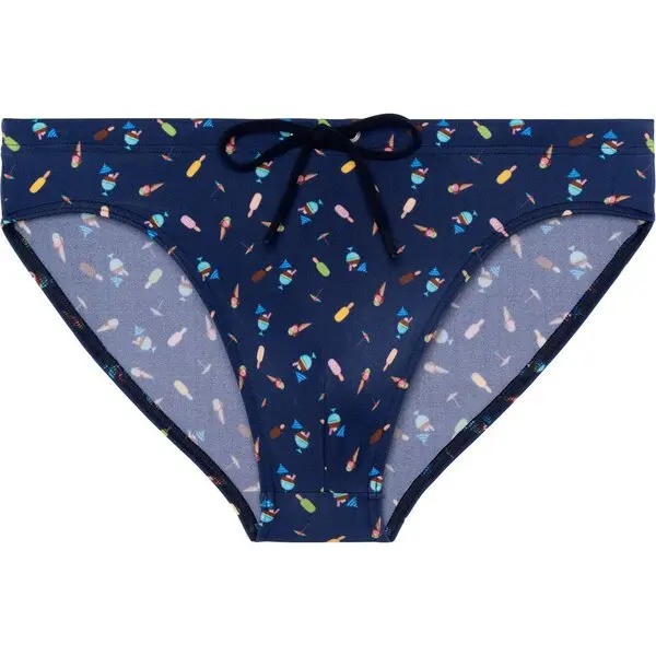 HOM Summer Swim Mini Briefs - Navy Print