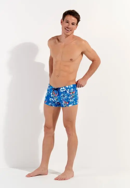 HOM Colibris Swim Shorts - Blue Print
