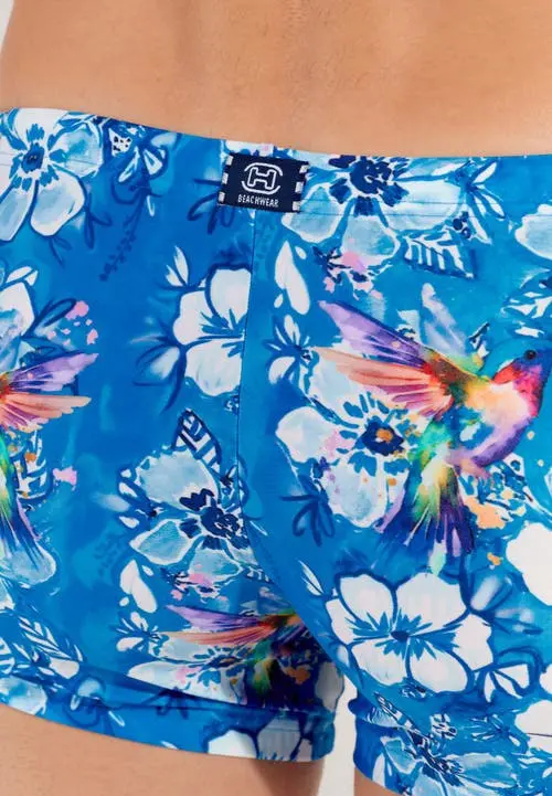 HOM Colibris Swim Shorts - Blue Print