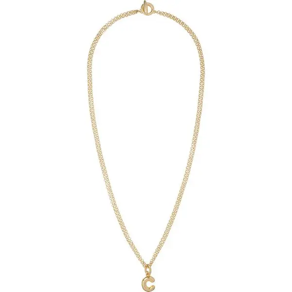 ROXANNE ASSOULIN Puffy Initial Pendant Necklace - Gold C