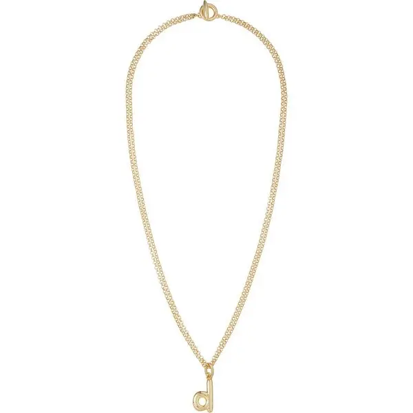 ROXANNE ASSOULIN Puffy Initial Pendant Necklace - Gold D