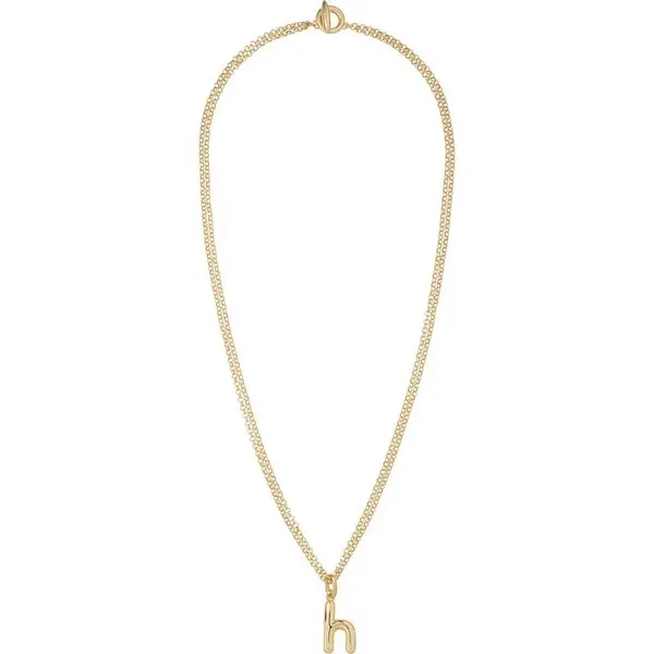 ROXANNE ASSOULIN Puffy Initial Pendant Necklace - Gold H