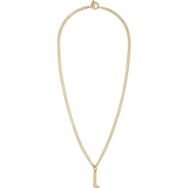 ROXANNE ASSOULIN Puffy Initial Pendant Necklace - Gold L