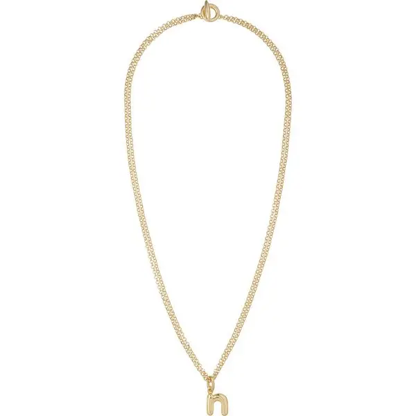 ROXANNE ASSOULIN Puffy Initial Pendant Necklace - Gold N