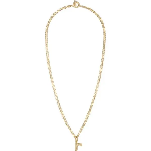 ROXANNE ASSOULIN Puffy Initial Pendant Necklace - Gold R