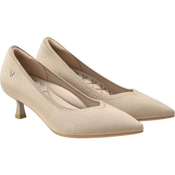 Vivaia Scarlett Pointed-toe Kitten Heels - Almond