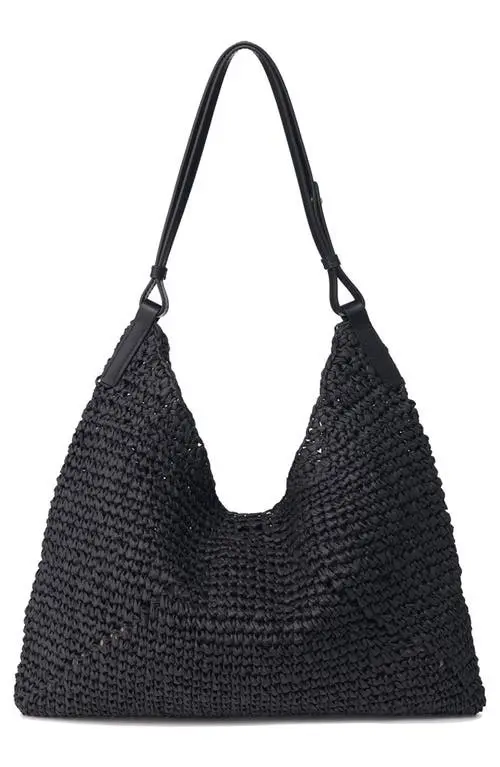 ORYANY Raffia Triangle Shoulder Bag - Black