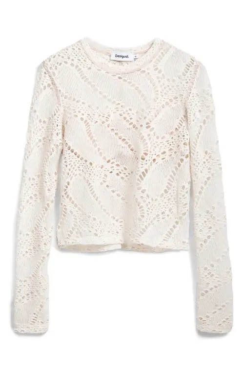 Desigual Open Stitch Long Sleeve Top