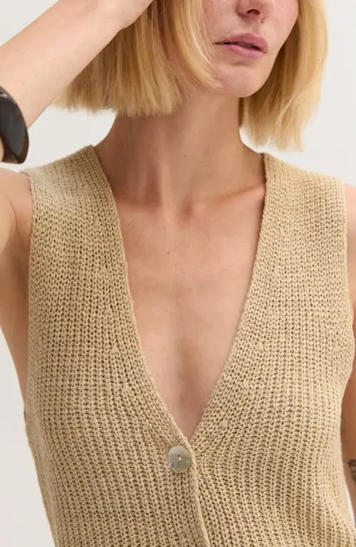 CRESCENT Sleeveless Sweater Vest - Beige