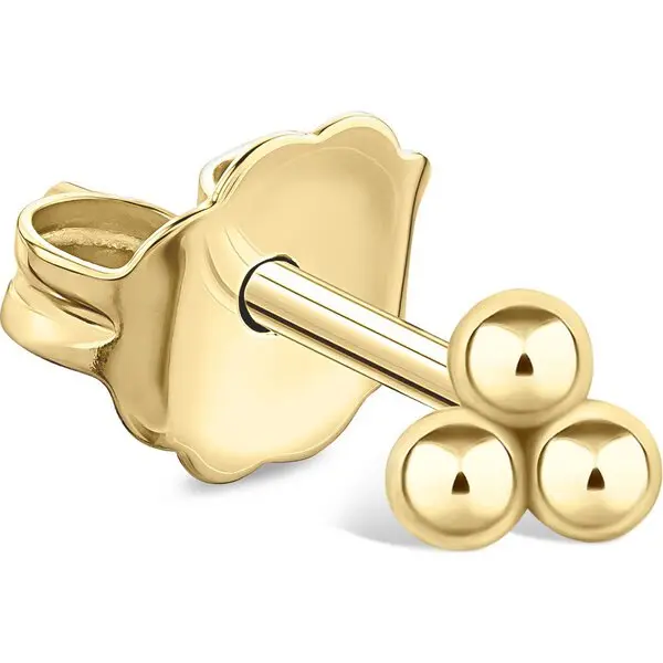 MARIA TASH Three Ball Trinity Single Stud Earring - 14k Yellow Gold