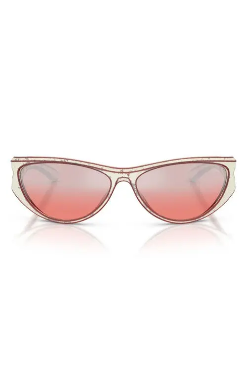 DIESEL® 63mm Oversize Cat Eye Sunglasses - White Barreling Red/ Red