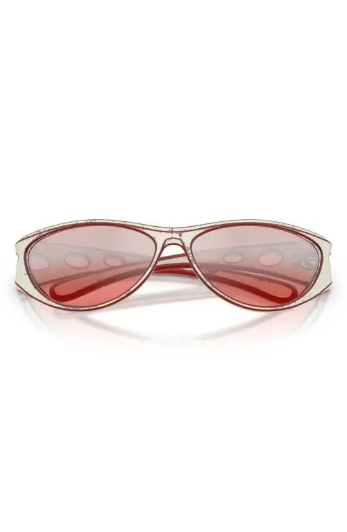 DIESEL® 63mm Oversize Cat Eye Sunglasses - White Barreling Red/ Red