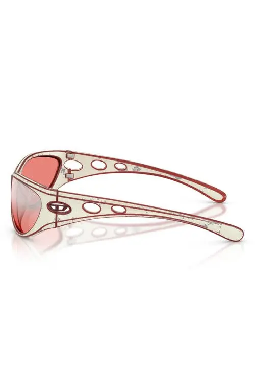 DIESEL® 63mm Oversize Cat Eye Sunglasses - White Barreling Red/ Red