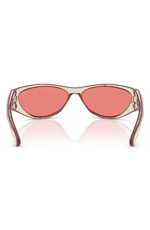 DIESEL® 63mm Oversize Cat Eye Sunglasses - White Barreling Red/ Red