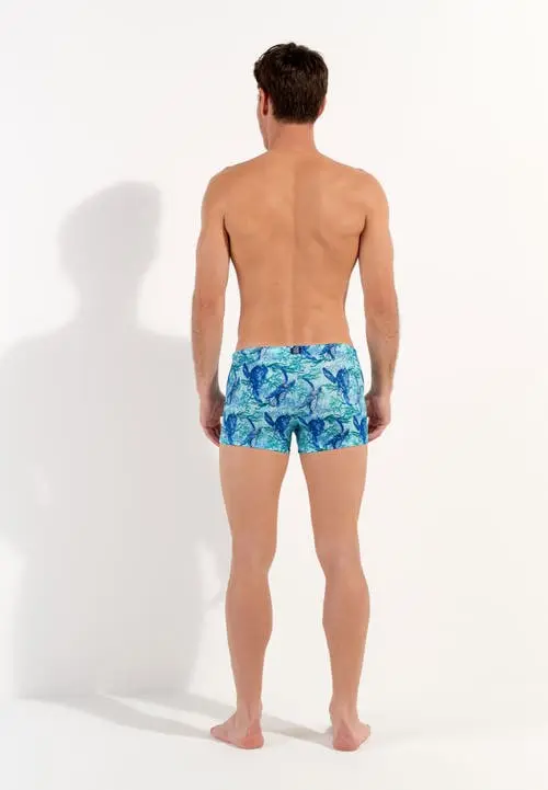 HOM Tartane Swim Shorts - Blue Print