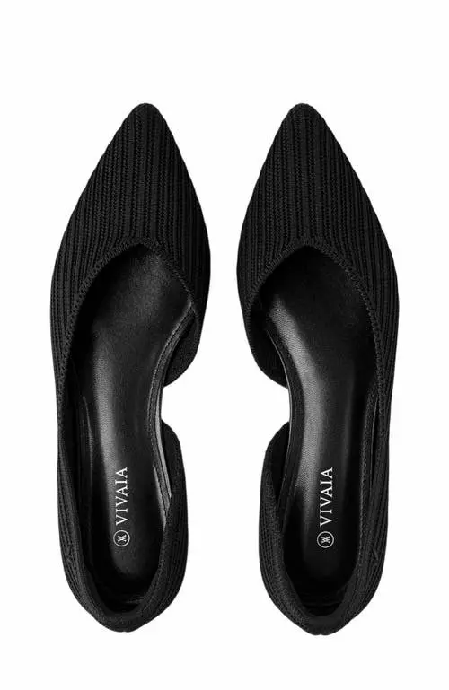 Vivaia Pointed-toe Flats - Black