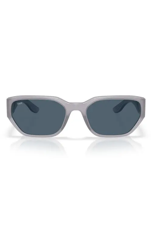 COSTA DEL MAR Clemente 58mm Polarized Rectangle Sunglasses - Milky Violet/ Gray 580p