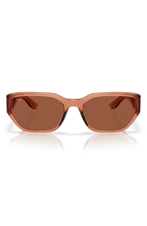 COSTA DEL MAR Clemente 58mm Polarized Rectangle Sunglasses - Pink Sands/ Copper 580p