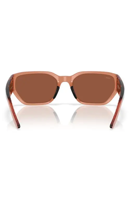 COSTA DEL MAR Clemente 58mm Polarized Rectangle Sunglasses - Pink Sands/ Copper 580p