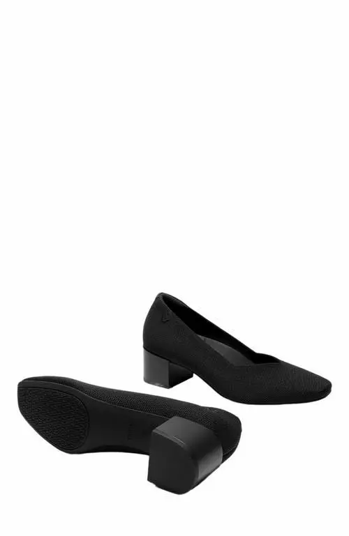 Vivaia Megan Square-toe Chunky Heels - Black