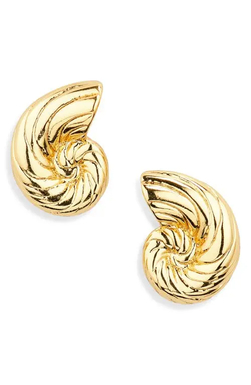 Lele Sadoughi Nautilus Shell Stud Earrings - Gold