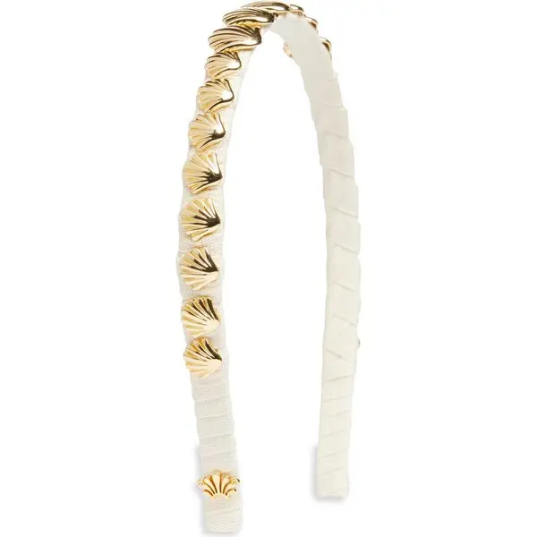 Lele Sadoughi Strand Slim Seashell Headband - Gold