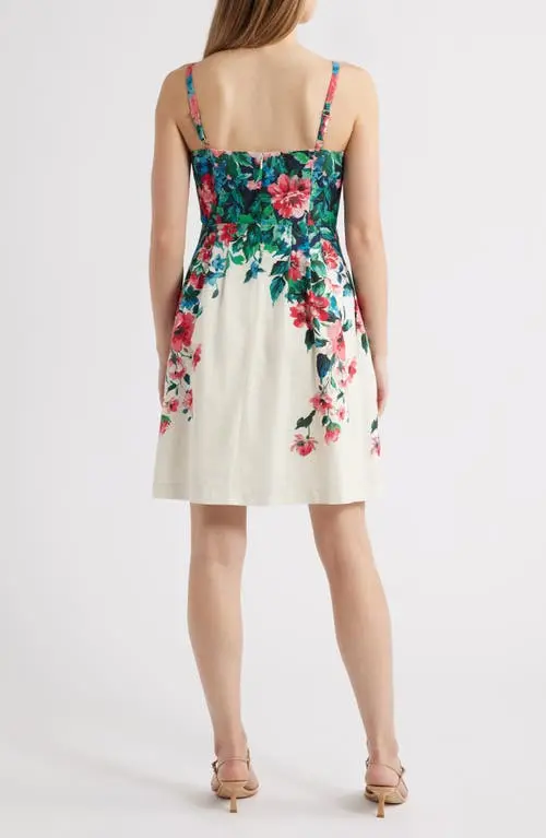 TAHARI ASL Placed Floral A-line Dress