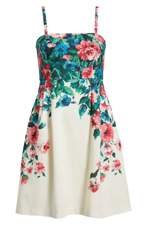TAHARI ASL Placed Floral A-line Dress