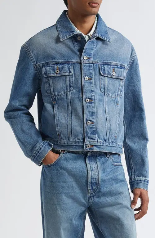 Jacquemus La Veste De-nîmes Denim Trucker Jacket - Blue/ Tabac