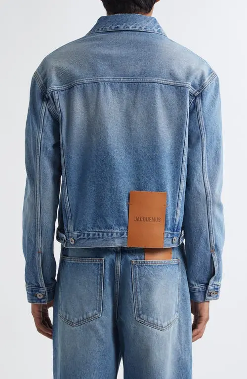 Jacquemus La Veste De-nîmes Denim Trucker Jacket - Blue/ Tabac