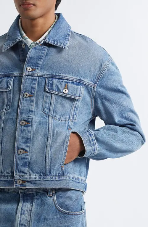 Jacquemus La Veste De-nîmes Denim Trucker Jacket - Blue/ Tabac
