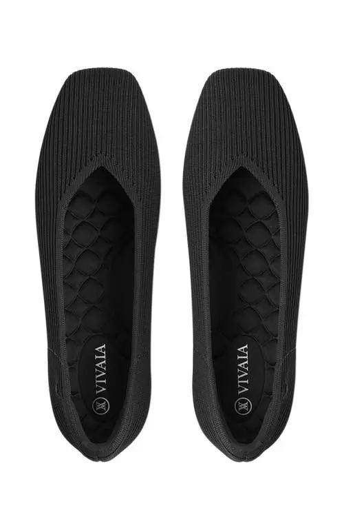 Vivaia Margot Lightweight Square-toe V-cut Flats - Black