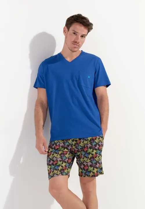 HOM Butterfly Print Short Sleeve Pajama Set