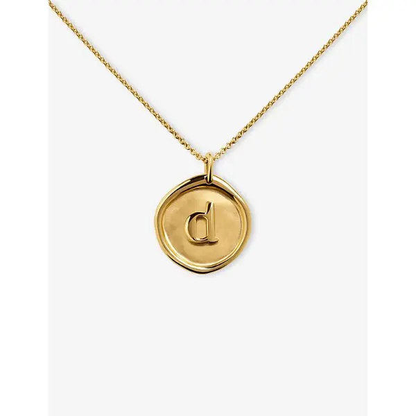 Monica Vinader Initial D Stamp Necklace - Gold