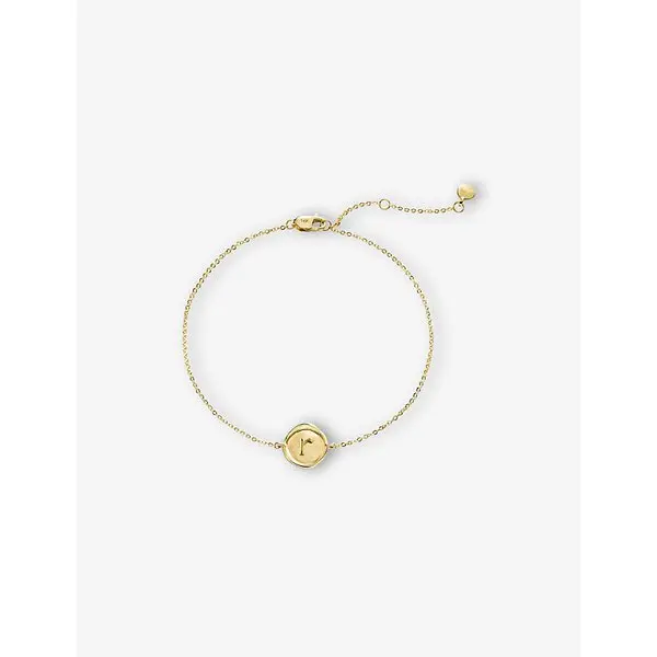 Monica Vinader Mini Initial 'r' Stamp Bracelet - Gold