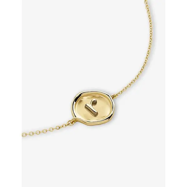 Monica Vinader Mini Initial 'r' Stamp Bracelet - Gold