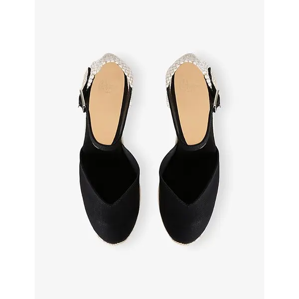 CastaÑer Chiara Lace-up Cotton-canvas Espadrilles - Black